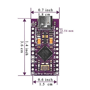 OSOYOO 3pcs Pro Micro Board ATmega32U4 Leonardo 5V/16MHz Module Board Type C Port for Arduino