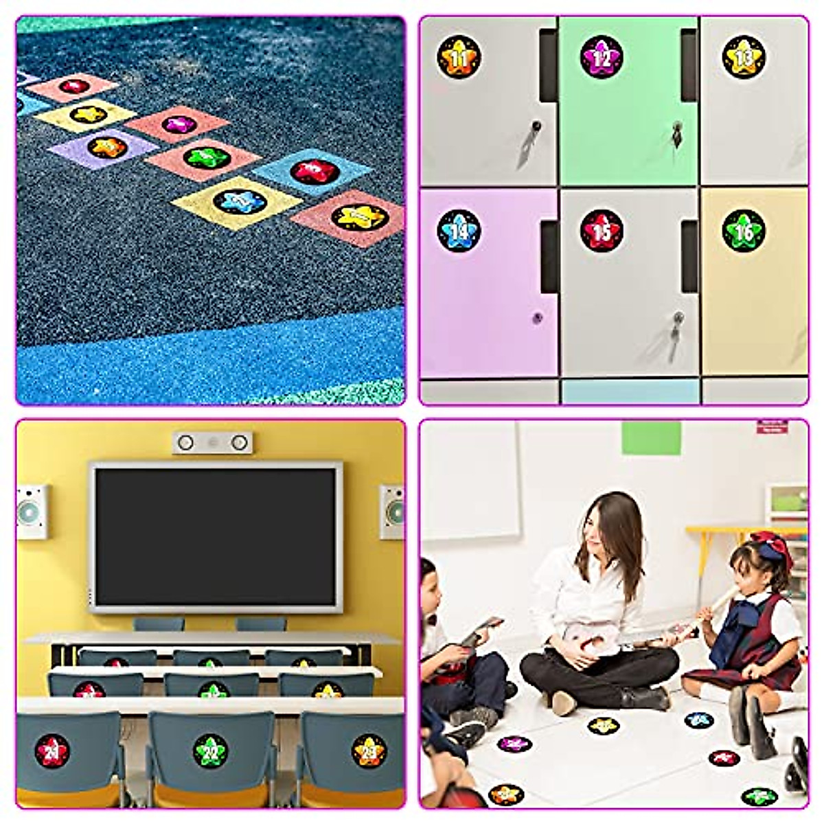 SICOHOME Number Spot Markers and Labels,4" Line Up Spots Classroom Floor,36pcs Sitting Classroom Floor Mark Spots for Preschool, Kindergarten,Elementary Teachers Kids Educate