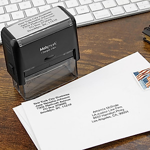 MaxMark Customized Self Inking Stamp - Up to 6 Lines of Text - X-Large Size - Choose from 15 Ink Colors