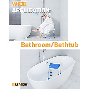 Leagent FSA HSA Eligible Shower Chair for Inside Tub, Shower Stool for Inside Shower, Shower Seat for Bathtub, Adjust Bath Chairs for Elderly/Disabled