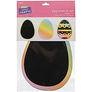 Easter Egg Scratch Art Craft Kit for Sunday School, VBS, Classroom - Makes 24