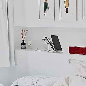 CM Multifuntion Eyeglass Holder Smart Phone Holder Glasses Cellphone Holding Acrylic Stand Desktop Organizer for Home Office Desktop Decoration Decor