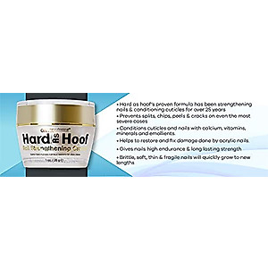 Hard As Hoof Nail Strengthening Cream with Coconut Scent Nail Strengthener, Nail Growth & Conditioning Cuticle Cream Stops Splits, Chips, Cracks & Strengthens Nails, 1 oz