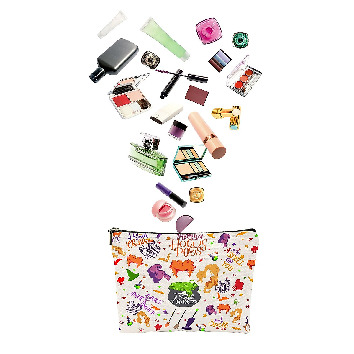 Eins Witch Sisters Makeup Bags for Women,Cosmetic Bag Witch Movie Zipper Pouch Travel Bag Portable Makeup Storage Organizer for Friends (nw-pp)