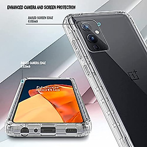 NZND Case for OnePlus 9 5G with [Built-in Screen Protector], Full-Body Protective Shockproof Rugged Bumper Cover, Impact Resist Durable Phone Case (Clear)