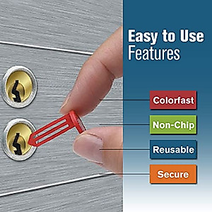 BankSupplies Keyhole Signals | White – Box Available for Rent | Vault Signal | Box of 25 | Non-Chip | Reusable & Long-Lasting | At-a-Glance Organization | Color Coded Plugs