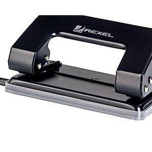 Rexel Student 2 Hole Punch, 8 Sheet Capacity, Adjustable Guide Bar, Metal, Assorted Colours, 62061