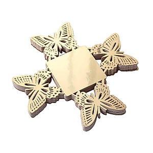 Efavormart 50 Pack | 4" Mini Metallic Gold Butterfly Truffle Cup Dessert Liners, Square Cupcake Tray Wrappers - 225GSM