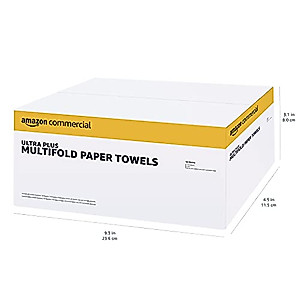 AmazonCommercial 2-Ply Multifold Paper Towels, Compatible With Universal Dispenser, 2800 Count, 16 Pack of 175, White