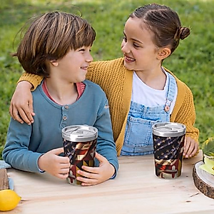 12oz Tumbler Combined Maryland And Usa Flag Stainless Steel Cup With Straw And Lid Spill Proof Bulk Double Wall Vacuum Reusable Water Tumblers For Cold Hot Drink