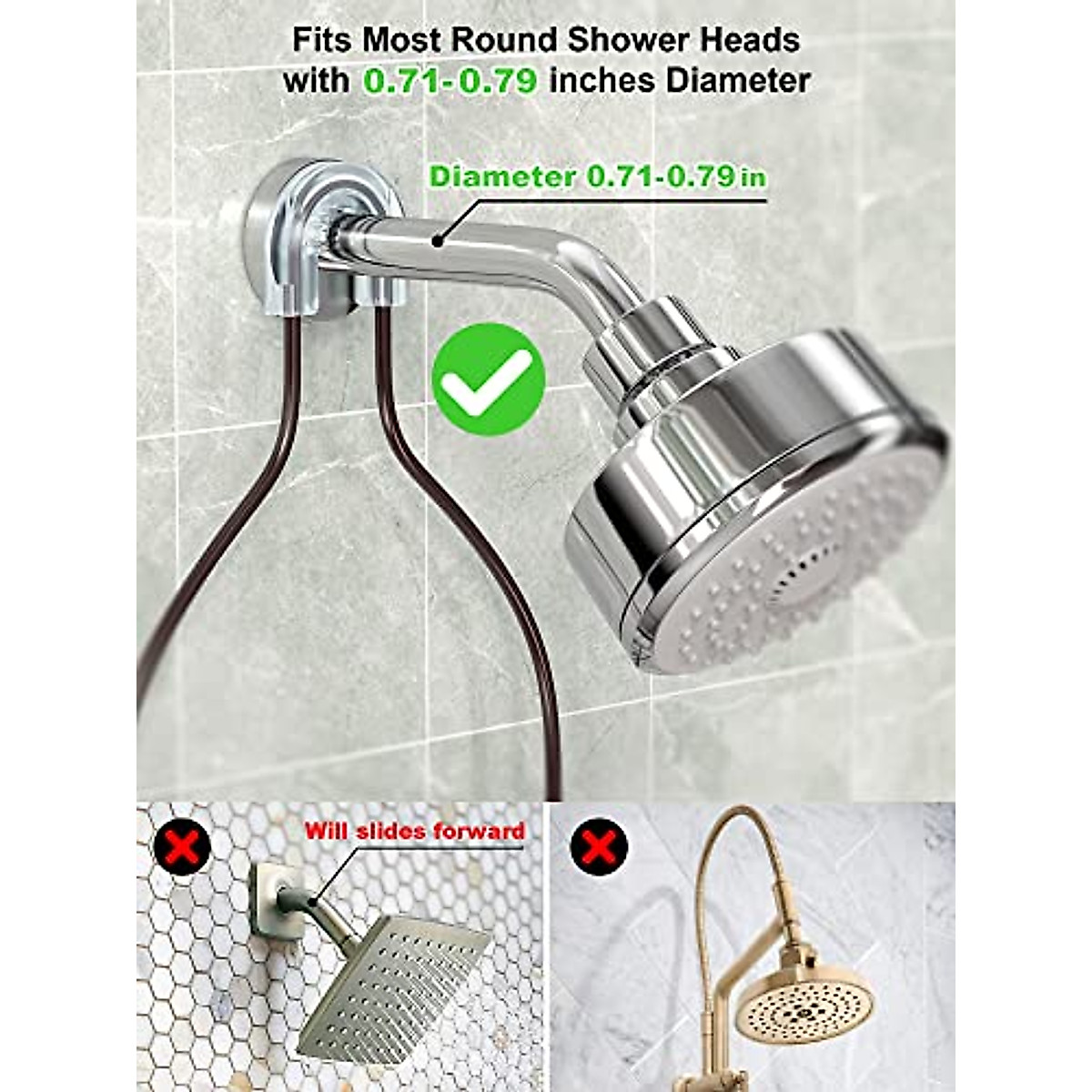 SMARTAKE Hanging Shower Caddy, Bathroom Over Head Shower Organizer for Shampoo, Anti-Swing Design 2 Tier Shower Caddy Storage for Toilet or Bathtub, Rustproof Brown 19.2"x 9.8"x4.7"