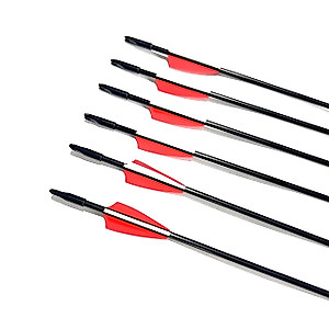 GPP Archery Beginner's First Arrows (30" Fiberglass Target Archery Arrows) - 12 Pack,Red