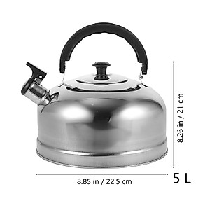 Vaguelly 4QT Whistling Tea Kettle - Stainless Steel Teapot for Stove Top, Metal Water Kettle Stove Top Tea Kettles, Camping Whistling Kettle, Tea Pot Stovetop Teapot, Universal Base