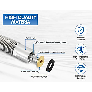 44” Length Commercial Sink Sprayer Hose, Pre-rinse Hose for Commercial Kitchen Sink Faucets Stainless Steel Hose Replacement Kit