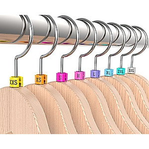 discount sizing Colored Hanger Sizer Garment Markers (Sizes: XXS-3XL) Color Coded Size Clips - 50 Pieces/Size - 400 Pieces Total