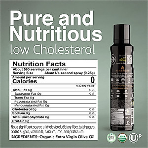 Organic Extra Virgin Olive Oil Spray, Polyphenol Rich Moroccan Oil, Cooking Spray Non Stick, Cold Pressed EVOO Oil, Hydroxytyrosol Keto Olive Oil, 5.4 fl oz. Bottle, Pack of 3