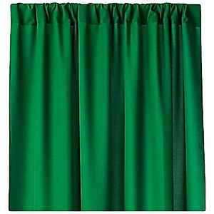 LA Linen Pack-2 Polyester Poplin Backdrop Drape 96 by 58-Inch Wide, Emerald Green, 96 x 58