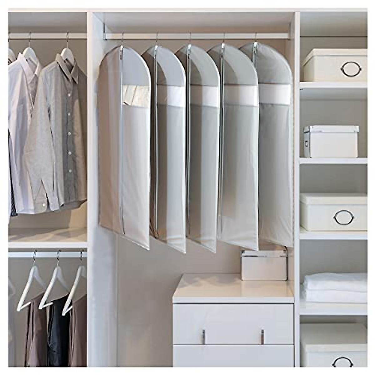 Garment Bags Suit Bag for Closet Storage (Set of 4)Dress Bags Hanging Garment Bag for Storage or Travel- 24''×44''/4Pack