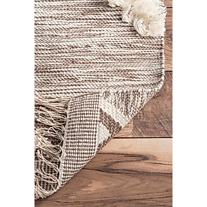 nuLOOM Savannah Moroccan Tasseled Wool Area Rug, 4x6, Beige