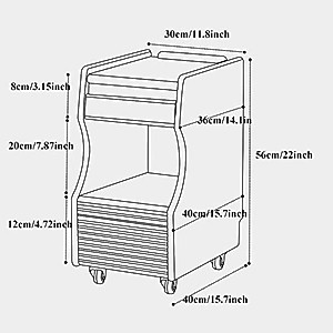 End Tables 2-Tier End Table with Wheels, Nightstand Side Table with Storage Shelf and Drawer, Solid Wood Rolling Side Table for Bedroom, Living Room, Entryway, Farmhouse,Sofa Side Tables Bedroom