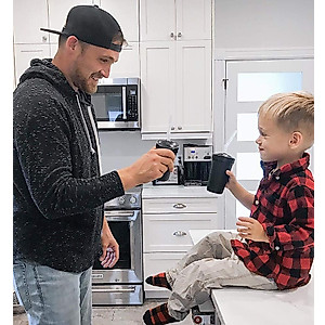 Re-Play Made in USA 2pk Straw Cups with Reversible Straws | Eco Friendly Recycled HDPE Cup Base - Virtually Indestructible | Bright Pink, Orange