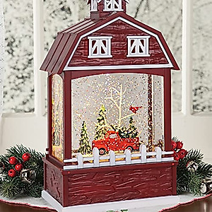 Eldnacele Musical Snow Globe Lantern with Timer, Lighted USB/Battery Operated Swirling Singing Water Glittering Lantern, Snow Globes Lantern for Adults and Kids Christmas Decoration- Car