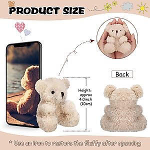 6 Pieces Mini Bear Plush Stuffed 4 Inch Small Bear Bulk Animal Toys for Baby Shower Party Favors Tiny Soft Bear Doll Gifts for Graduation Keychain Bag Charm Supplies (Brown, Apricot)
