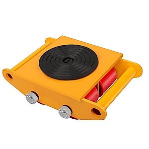 Machinery Skates Heavy Duty 13200LBS/6T Machinery Moving Skates with 360° Rotation Cap and 4 PU Wheels Dolly Skates for Heavy Duty Industrial Moving Equipment, Yellow