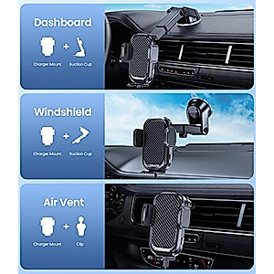 MOKPR Dual Coils Wireless Car Charger, [2023 Upgraded ] 15W Car Phone Fast Charging Mount, Dash Windshield Air Vent Wireless Auto-Clamping Phone Holder for Samsung Z Flip 4 3, iPhone 14 13 12 11 etc