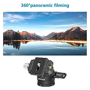 NEEWER 28mm Low Profile Tripod Ball Head 360° Panoramic Rotating with 1/4" Arca Type Quick Release Plate and Bubble Level for DSLR Cameras Tripods Monopods Slider, Max Load: 5kg/11lb