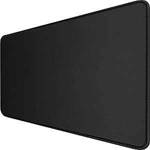 Large Extended Gaming Mouse Pad with Stitched Edges, (31.5X15.7In) Durable Non-Slip Natural Rubber Base, Waterproof Computer Keyboard Pad Mat for Esports Pros/Gamer/Desktop/Office/Home-Black
