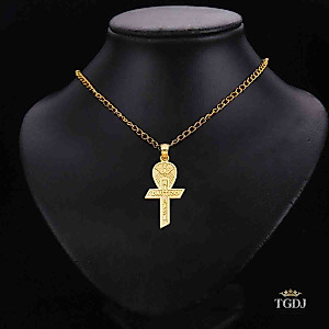 14k Yellow Gold Religious Religious Baptism Cross Pendant - Height 24 MM Width 15 MM/Avg. Weight 1.3 grams
