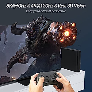 Elecan 8K HDMI 2.1 Cable (Certified) 8 Ft/2 Pack, 48Gbps Braided HDMI Cord for 8K@60Hz 4K@120Hz 2K 1080P, Dynamic HDR, eARC HDCP 2.2&2.3 Dolby Vision for PS5,PS4, Xbox HD TV with Ties and Adapters