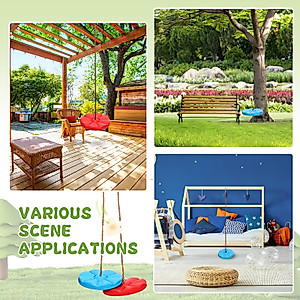 Liliful 4 Pack Strong Disc Tree Swing with Rope Kids Swing Seat with Hanging Strap and Snap Hook Disc Swings for Outside Playground Tree House Backyard Fun, Daily Exercise