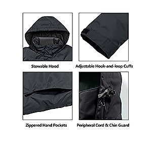 Little Donkey Andy Women’s Lightweight Waterproof Rain Jacket Outdoor Windbreaker Rain Coat Shell for Hiking, Travel Black XS
