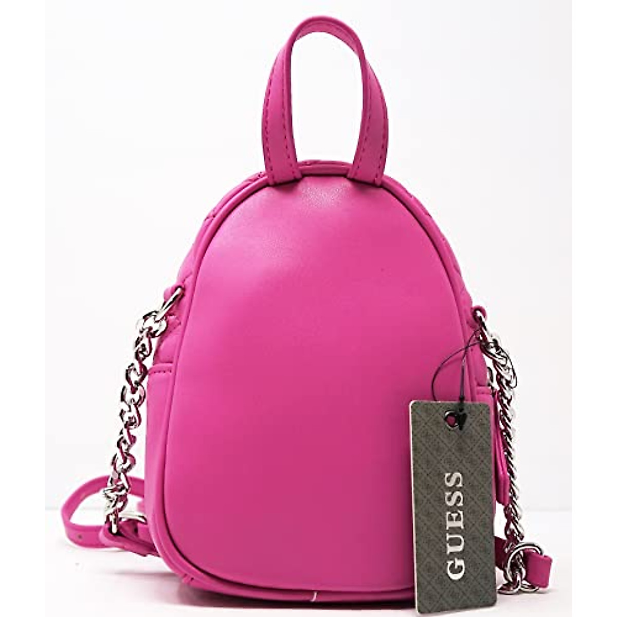 GUESS Factory Women's Evan Pink Quilted Mini Backpack Style Crossbody Handbag Purse