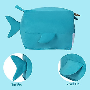 Cute Dolphin Stuffed Animal Bean Bag Storage for Boys and Girls, Gifts for Kids Bedroom Decorations, Child Beanbag Large Size 22x24 Inch Velvet Extra Soft, Cover ONLY