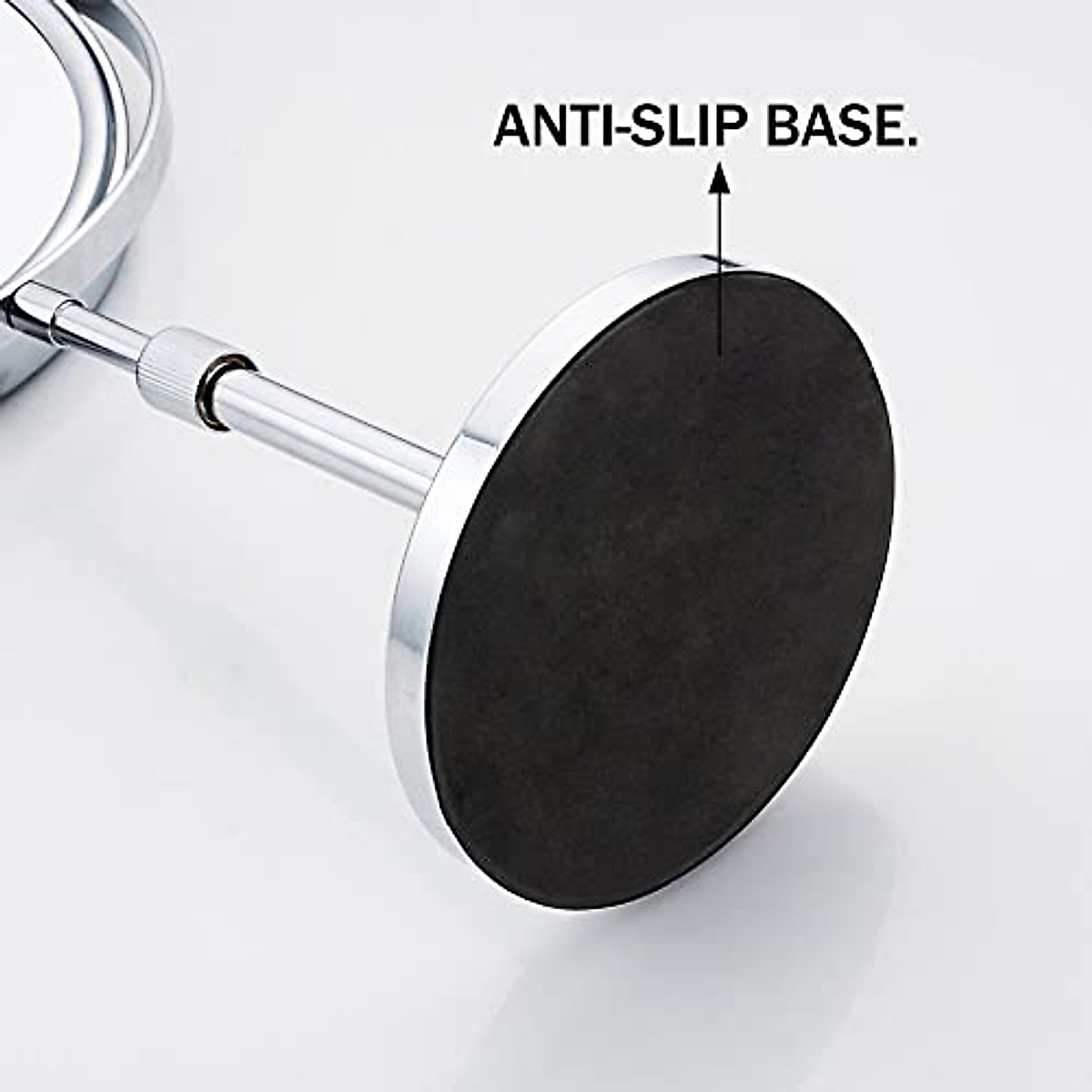 Nicesail Tabletop Makeup Mirror 8 Inch Double-Sided with 7X Magnification, Freestanding Mirror with Pedestal for Shaving, Height Adjustable Chrome Finish (8 Inch, 7X)