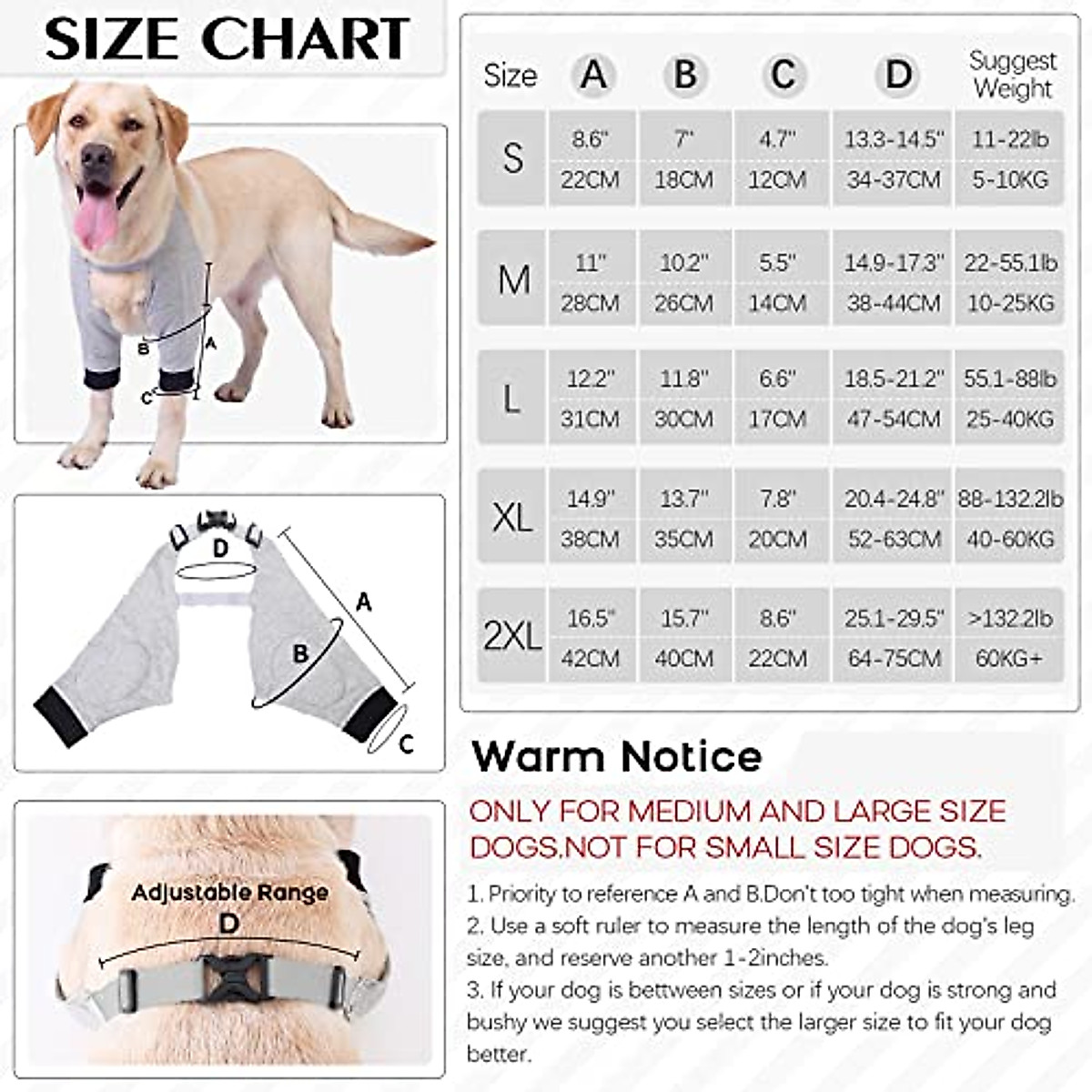 ROZKITCH Dog Surgery Recovery Sleeve for Front Legs, Pet Prevent Licking Wound Elbow Brace Protector, Dog Recovery Suit Cone Collar Alternative for Sprain ACL CCL Arthritis Grey 2XL