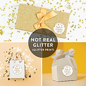 Andaz Press Blush Pink Gold Glitter Girl Baby Shower Party Collection, Round Circle Label Stickers, Thank You for Celebrating with US, 40-Pack