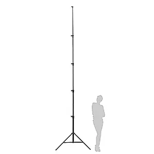 【16' Heavy Duty】 RAUBAY Extreme Tall Video Camera Sports Tripod Stand Air-Cushioned Telescoping Aluminium Alloy Light Stand with 1/4"& 3/8" Screw Adapter, Professional Sky High Tripod - TT480 Black