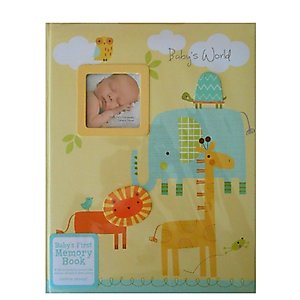 C.R. Gibson Stepping Stones "Baby's World" Baby's First Memory Book - Animals - Style May Vary