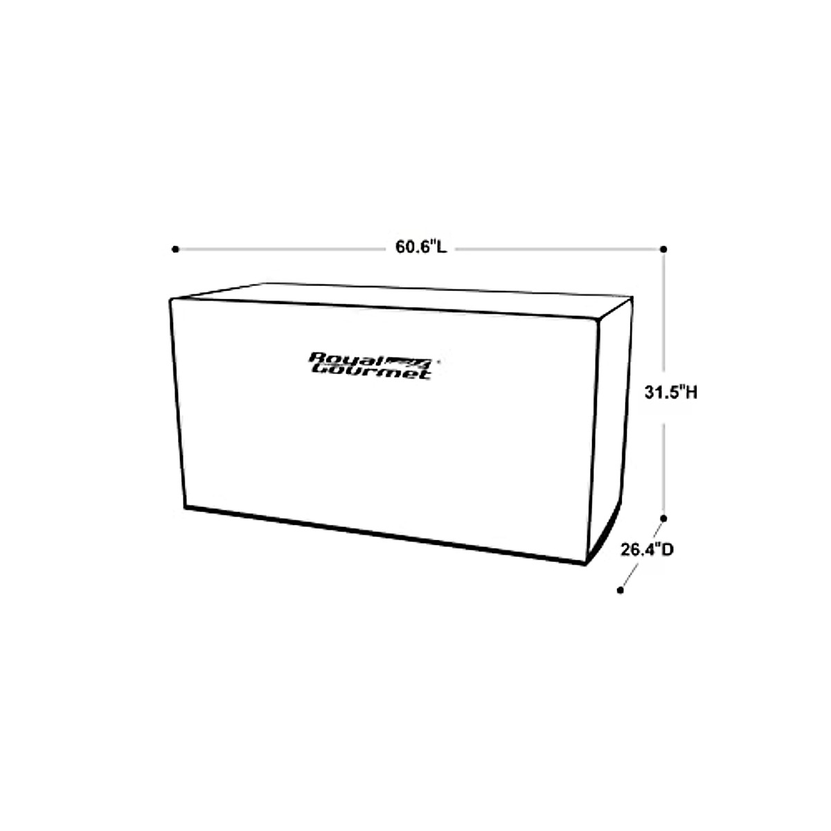Royal Gourmet CR6008 60" Grill Cover, Durable Oxford Polyester Outdoor BBQ Cover for Flat Top Griddle, Water Resistant, Weather Protection, Black