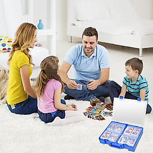 ALCYON 1600+ Baseball Card Storage Box, Sports Cards Holder Organizer Hard Plastic Display Case Compatible with Baseball/Football/for MTG/for PM for Collector (blue)