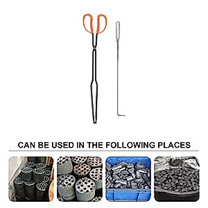 Cabilock Briquettes Hook 1 Set Briquette Tongs Iron Log Pigtail Charcoal Tong