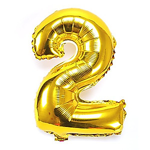 16" Gold 0-9 Number Balloons Foil Balloons Mylar Balloons for Party Decorations Party Supplies