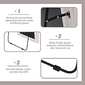 ZHUNFA Arched Full Length Mirror with Solid Wood Frame, 65x22 Farmhouse Wall Mirror Full Length with Stand, Rustic White