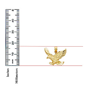 TGDJ 14k Yellow Gold Eagle Pendant