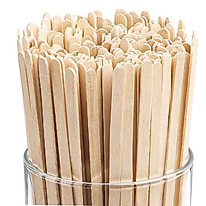 Wood Coffee Stirrers Stir Sticks - 500 Biodegradable Disposable Wooden Beverage Mixer with Round Ends, Made with Natural Birch Wood, Eco-Friendly BPA Free Swizzle Drinks Sticks (7.5 Inch 500 Count)