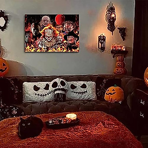 Ksxistiyt Halloween Diamond Art Painting Kits for Adults -Full Drill Diamond Dots Paintings for Beginners, Round Paint with Diamonds Pictures Gem Art Painting Kits DIY Adult Crafts 12x16inch